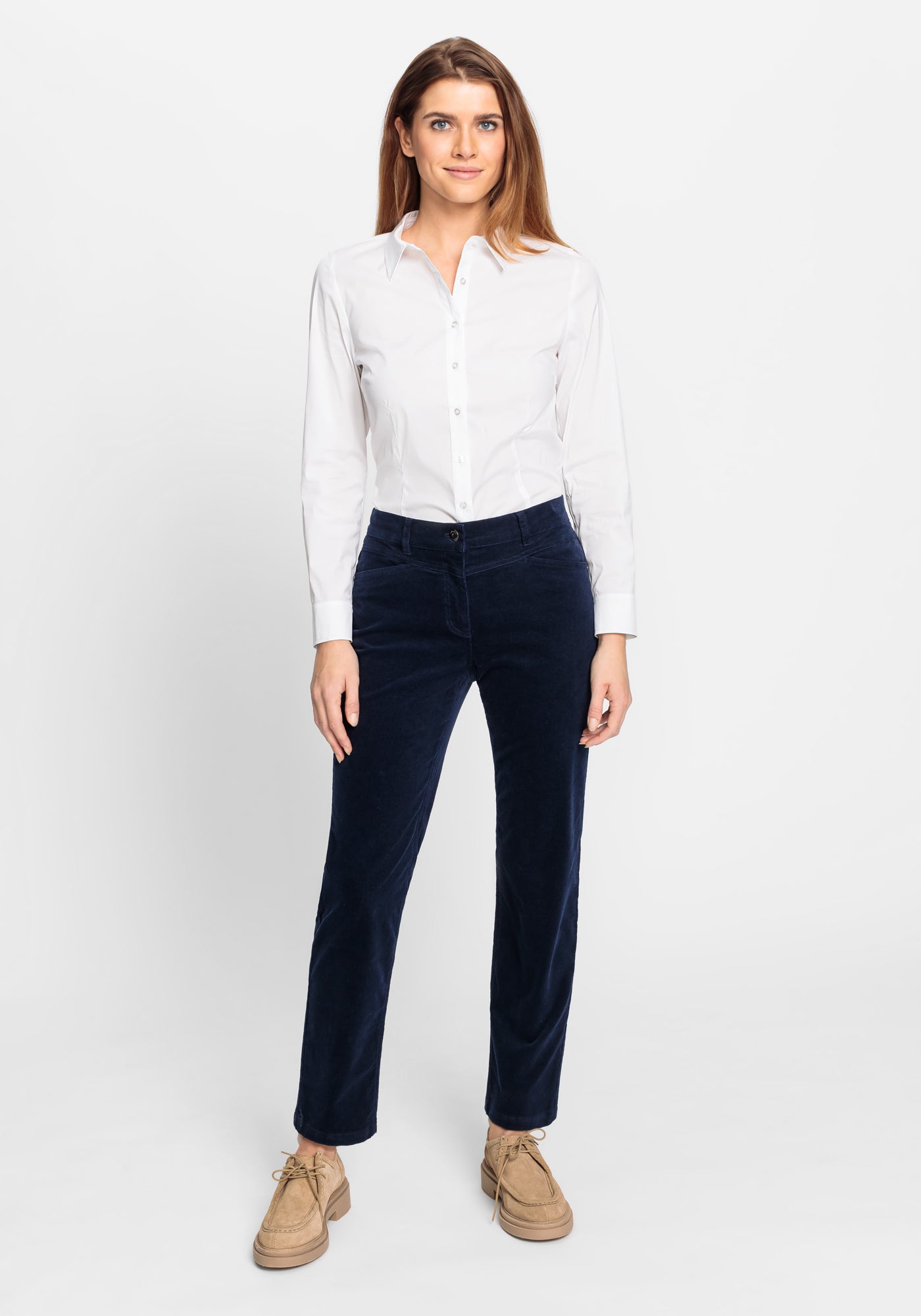 Shop Olsen Casual Ink Blue Trousers 14002006 Vanity Fair