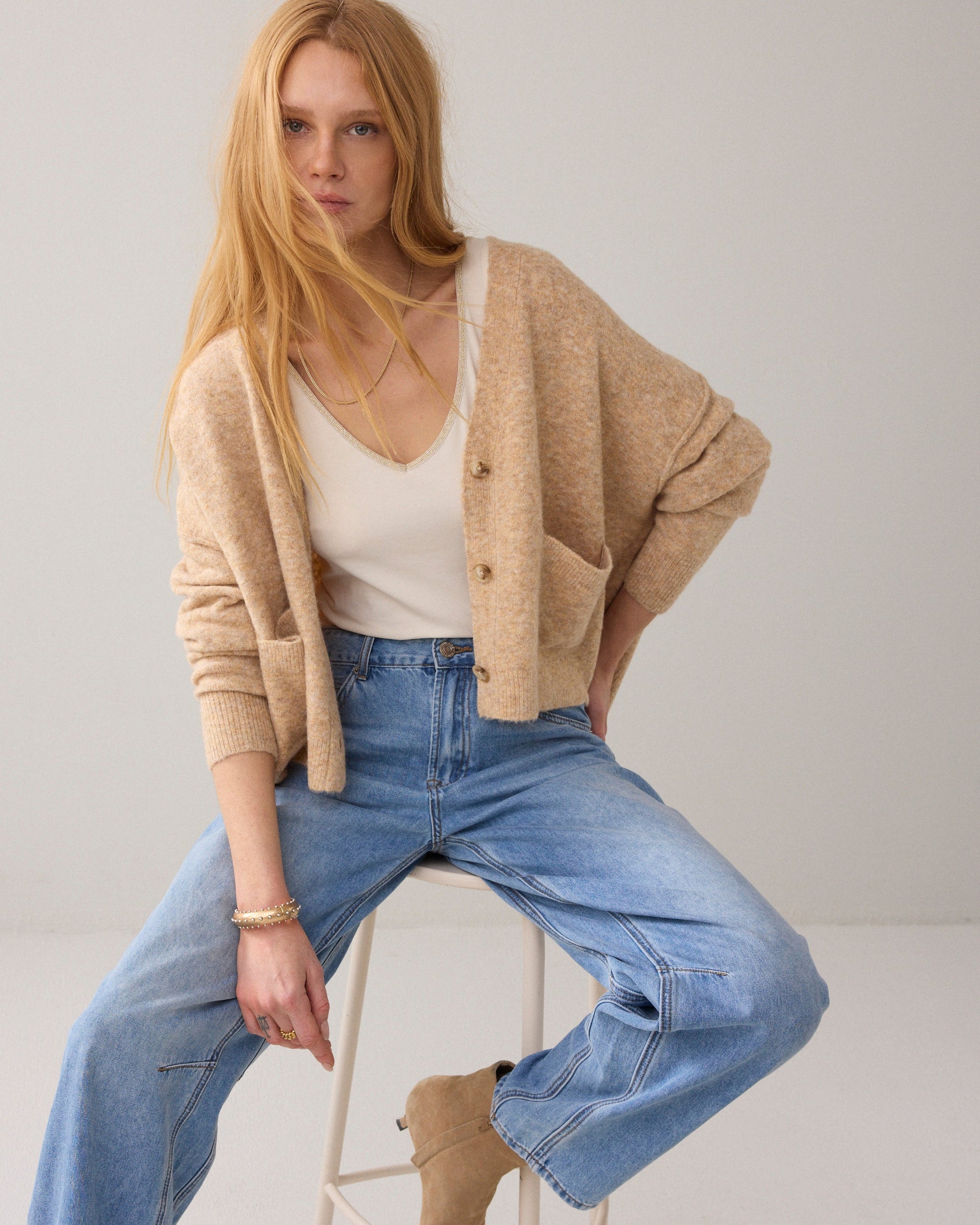 Shop Summum Woman Ivory Sleeveless Top - 3S5244 | Vanity Fair