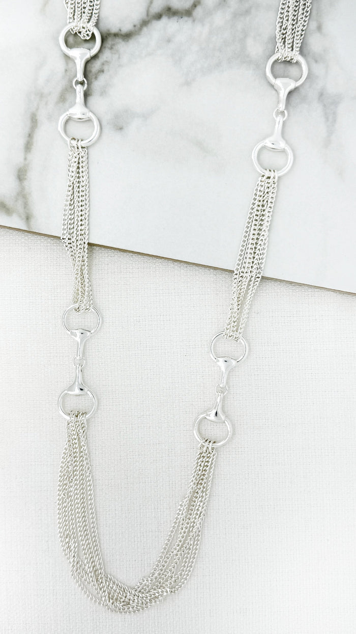 Shop Envy Long Silver Strand Link Necklace - 4511 | Vanity Fair