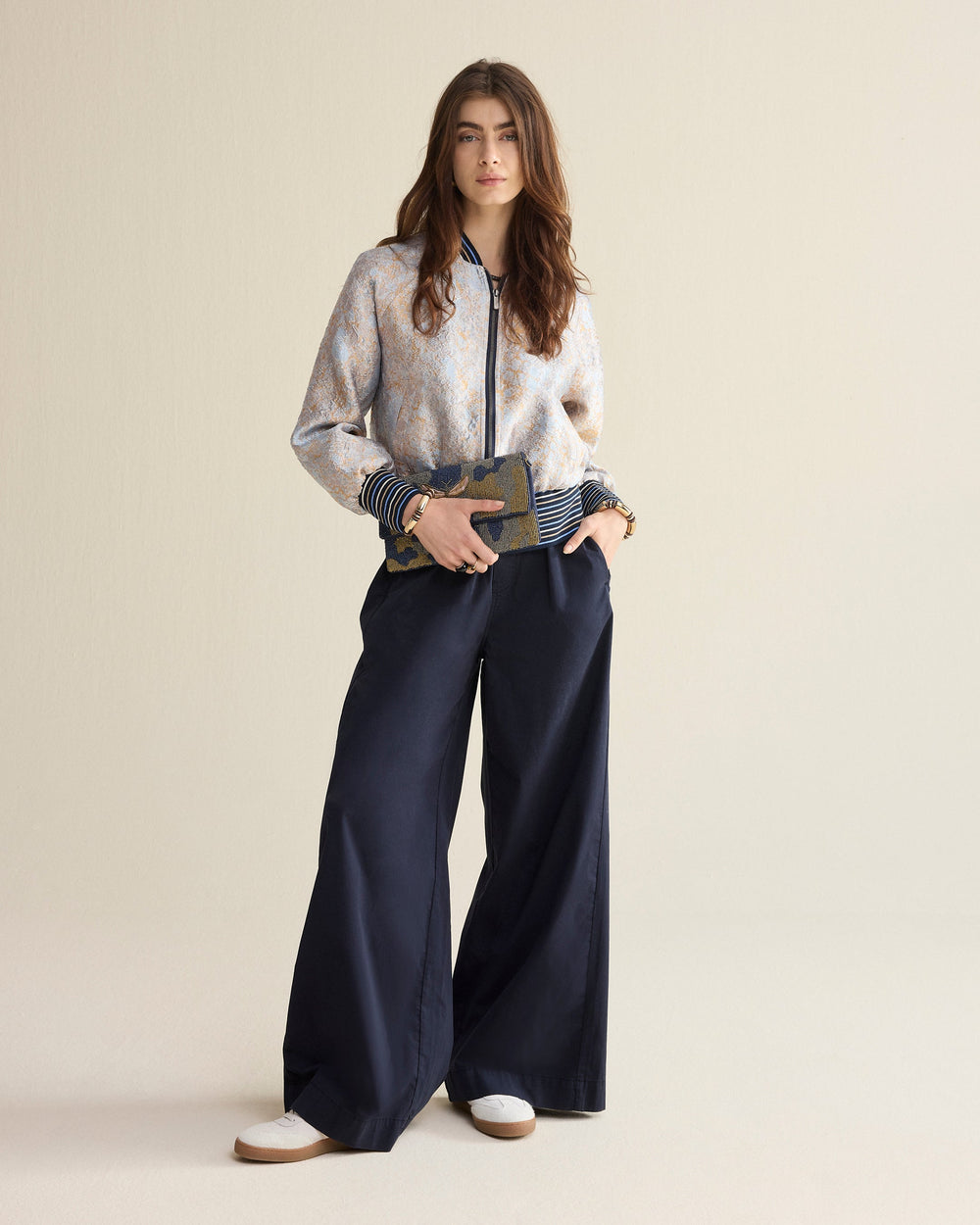 Shop Summum Woman Midnight Blue Palazzo Pants - 4S2909 | Vanity Fair